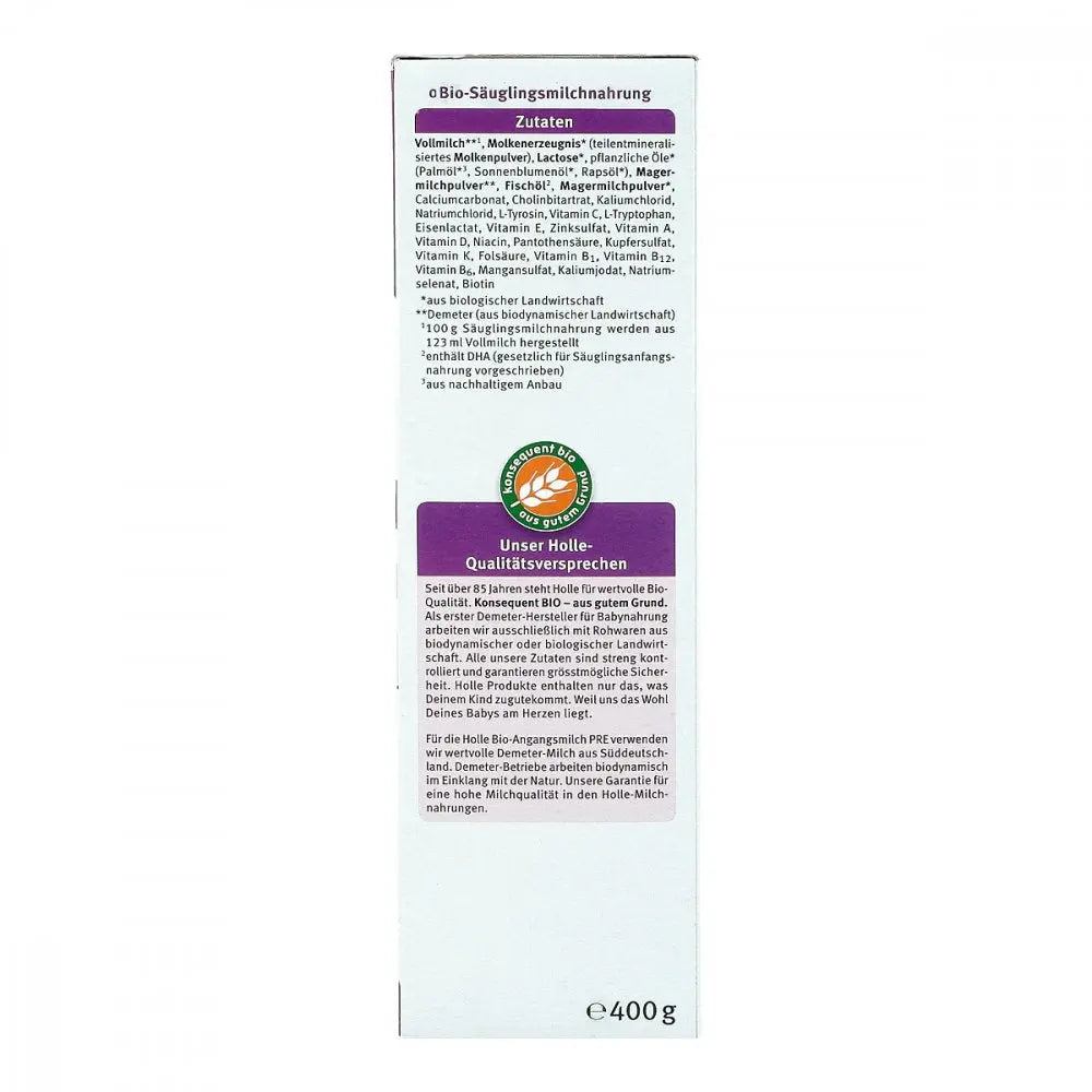 Holle Organic Infant Formula Vita Stage Pre from Europe